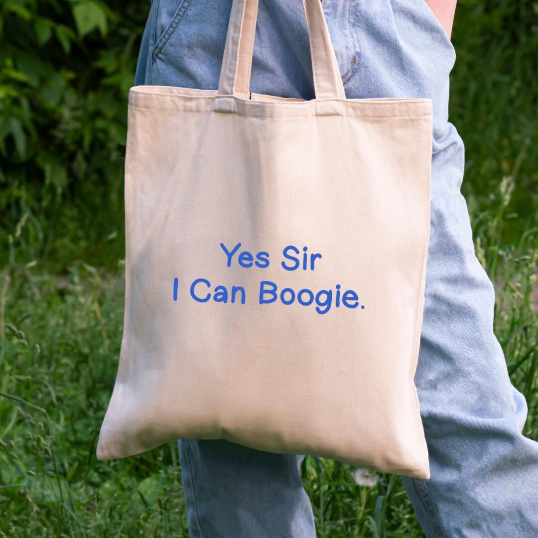 Yes Sir I Can Boogie Cotton Tote Bag, Eco-friendly Shopping Bag ...