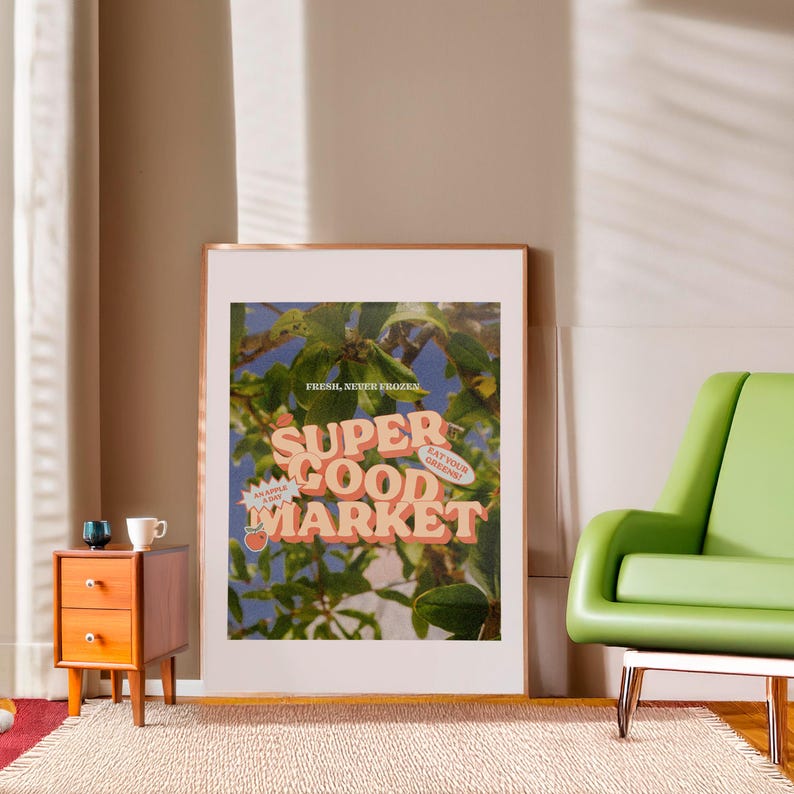 Retro Super Good Market Digital Print 420 Wall Art, Bar Cart Decor ...