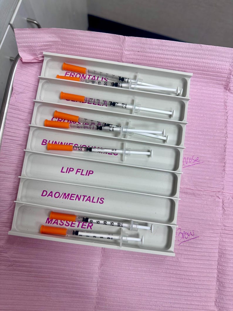 7 Slot Botox Syringe Organizer, Labeled Injector Tray for Med Spa ...