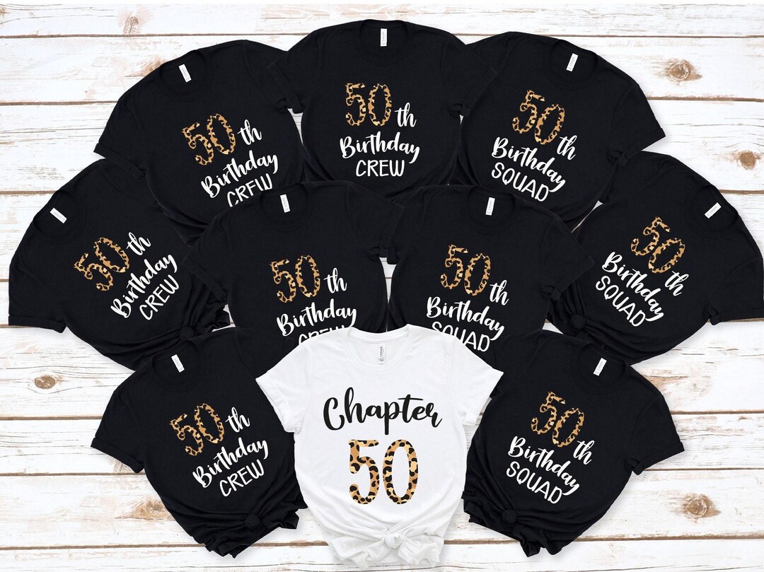 50th Birthday Shirt, 50th Birthday Crew Shirt for Woman, Leopard Print ...