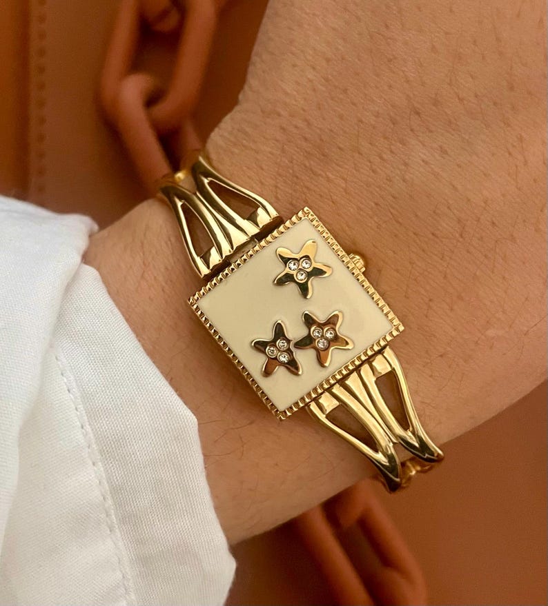 Rare Vintage Anne Klein 90s Peekaboo Quartz Gold Plated Bangle Style ...
