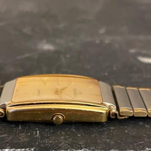 Rare Vintage 90s Silver Gold Tone Unisex Women’s Tank Style Rectangular ...