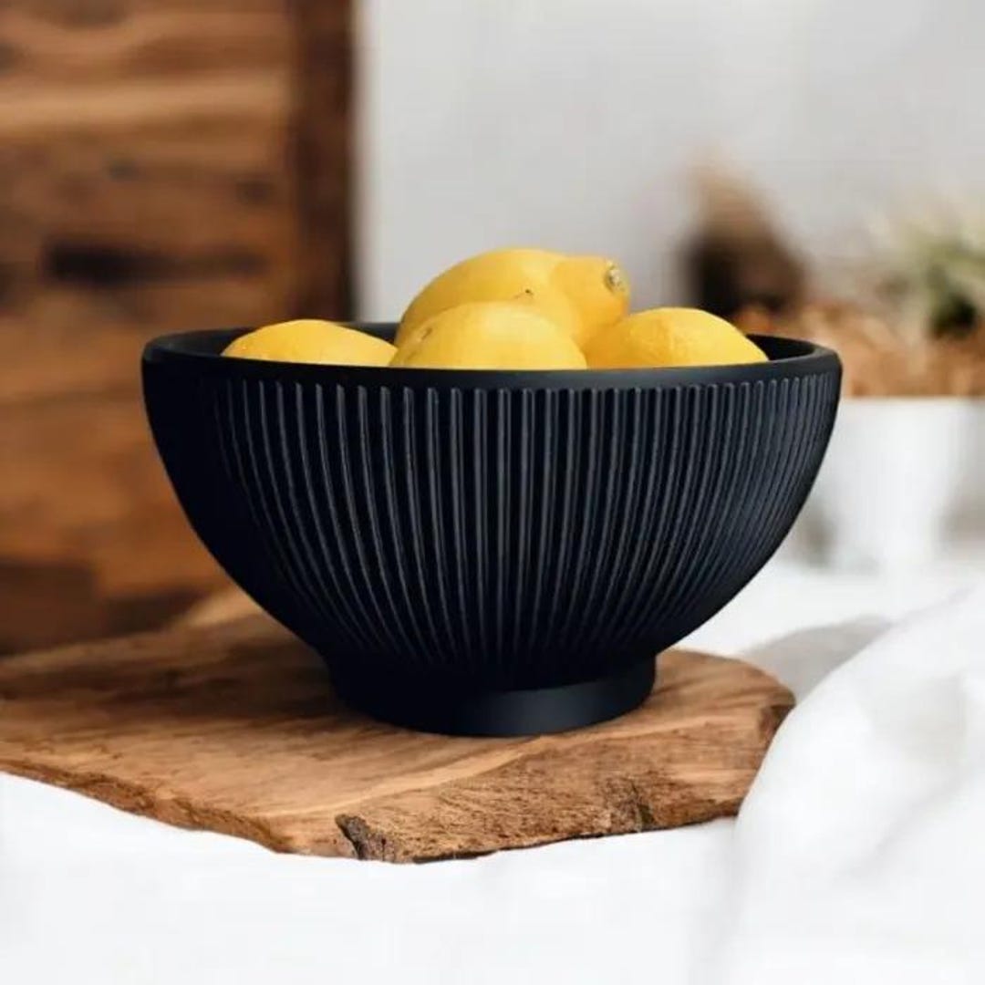Gerippte Designer-Schale "Lemony Beauty" – Moderne Deko-Schüssel ...