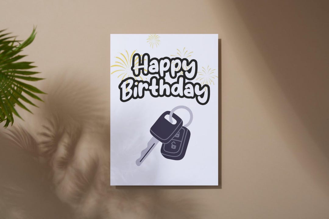 New Driver Birthday Card Printable: Funny First Car Gift (PDF Download ...