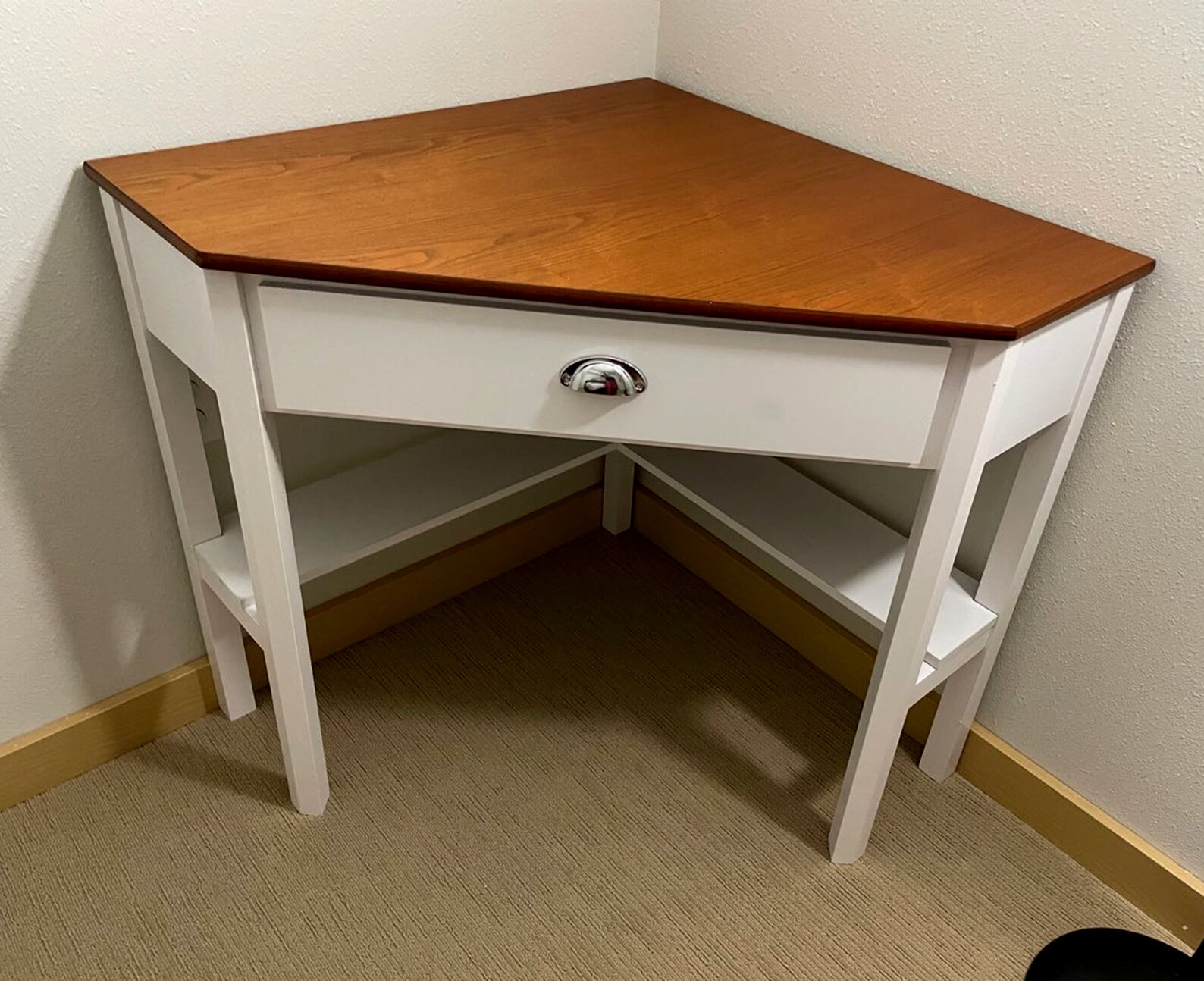 Wooden Corner Table Triangle Desk for Small Space Makeup - Etsy