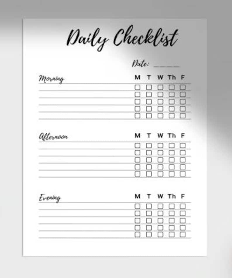 Daily Checklist - Etsy