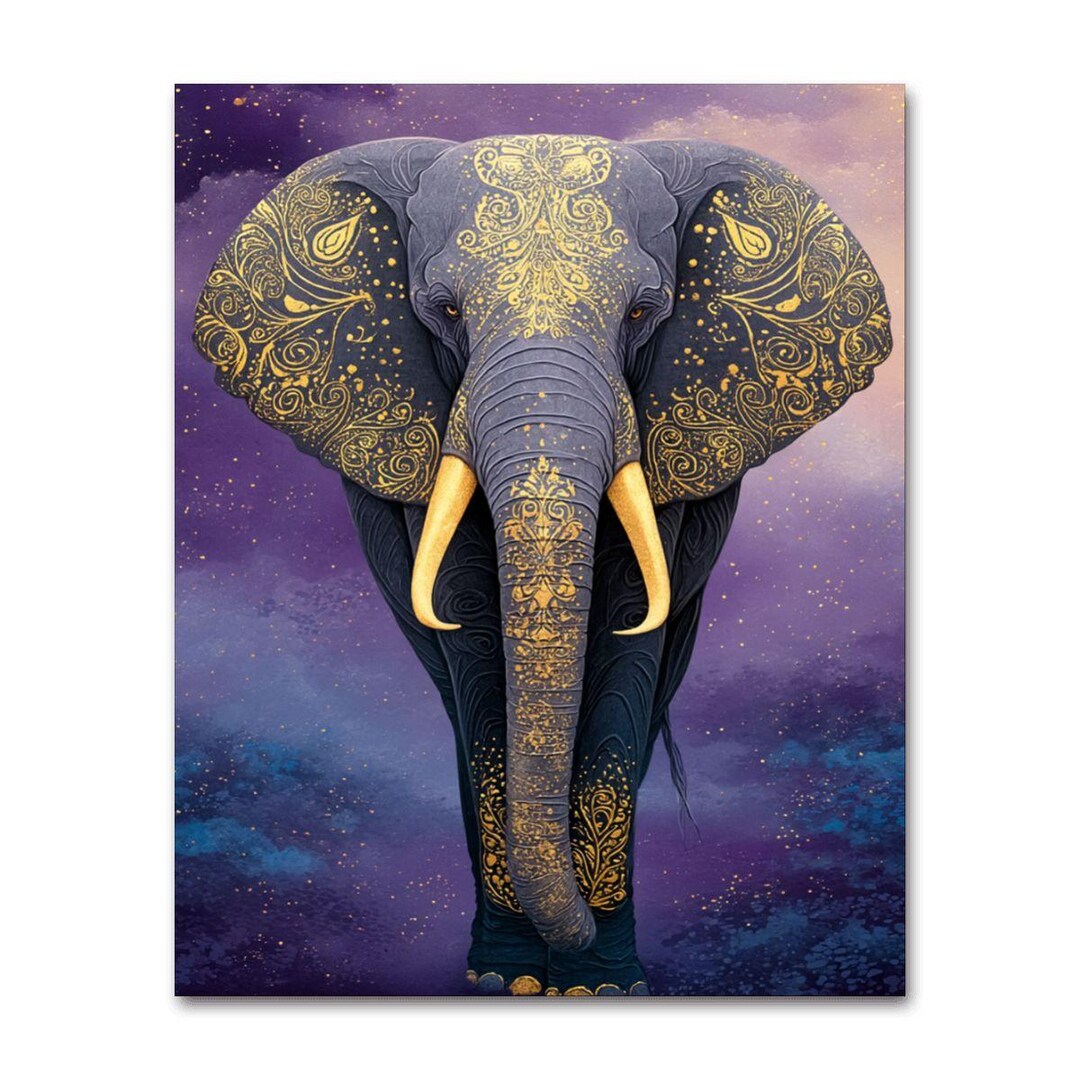 Golden Elephant Paint by Number Kit – Mindful Home Decor - Etsy