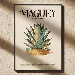 Maguey Wall Art Agave Print Mexican Cultural Decor Minimalist Vintage ...
