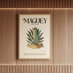 Maguey Wall Art Agave Print Mexican Cultural Decor Minimalist Vintage ...