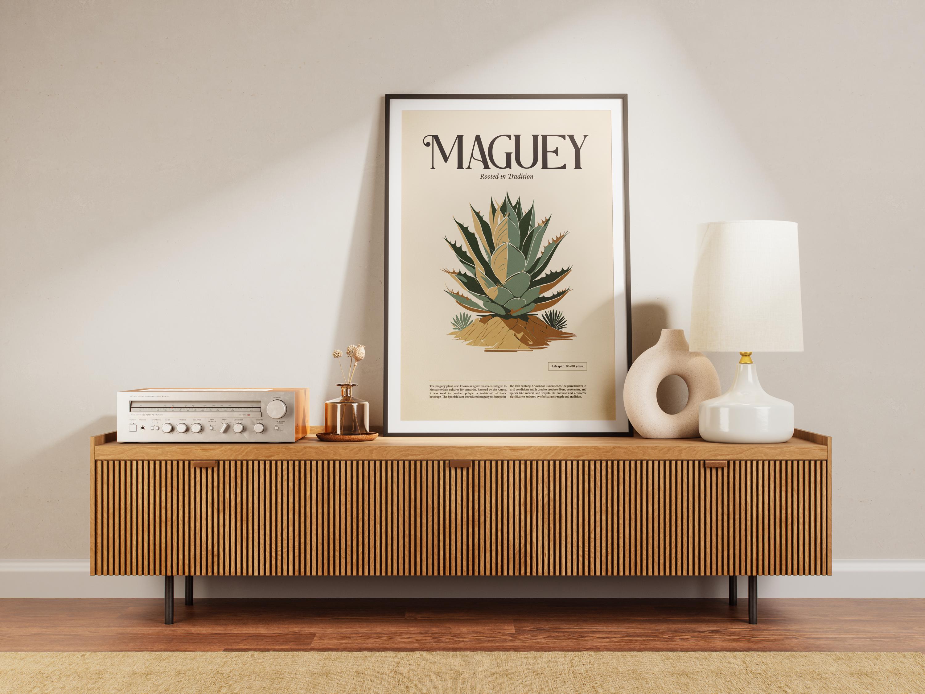 Maguey Wall Art | Agave Print | Mexican Cultural Decor | Minimalist ...