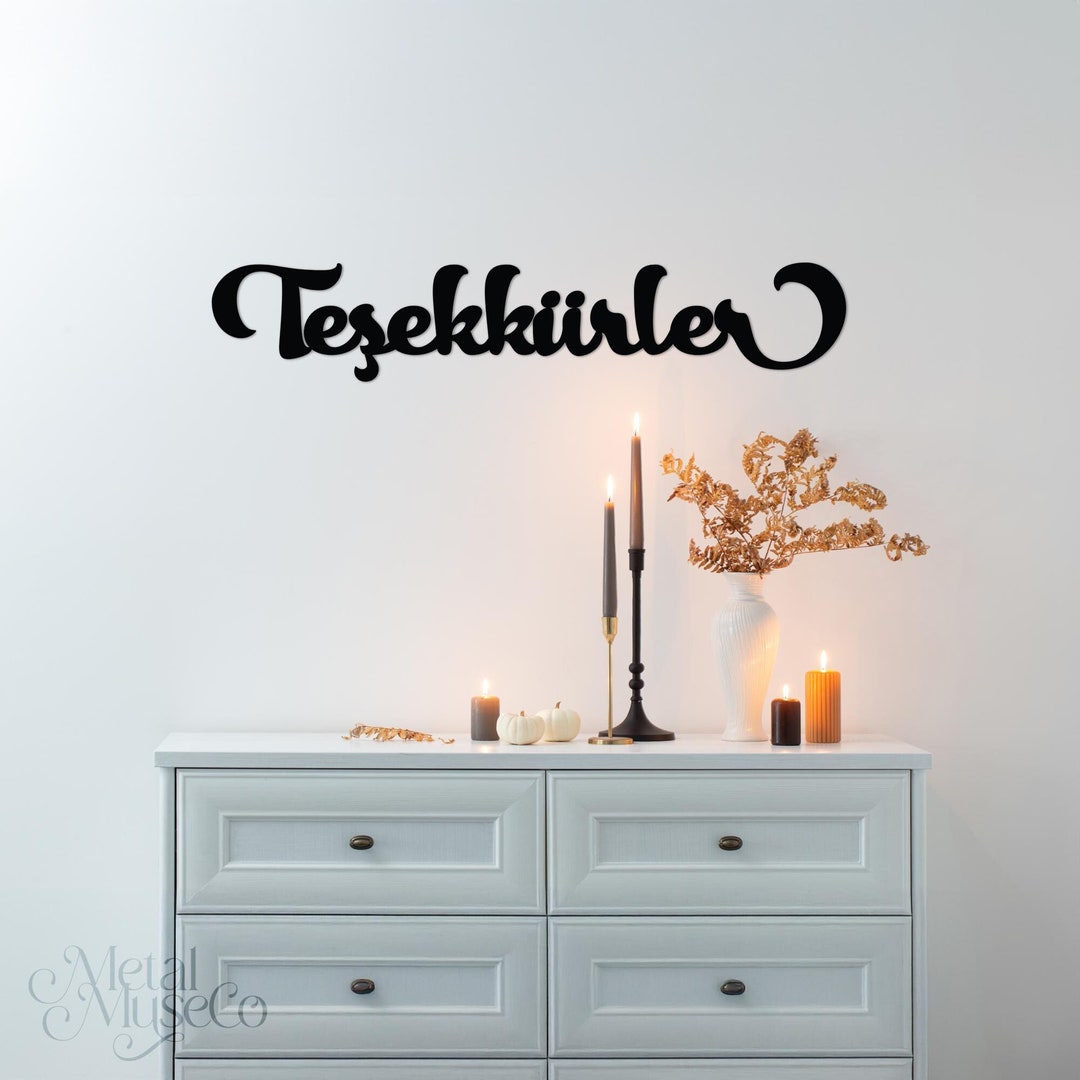 Teşekkürler Metal Wall Decal | Turkish Thanksgiving Home Decor | Large ...
