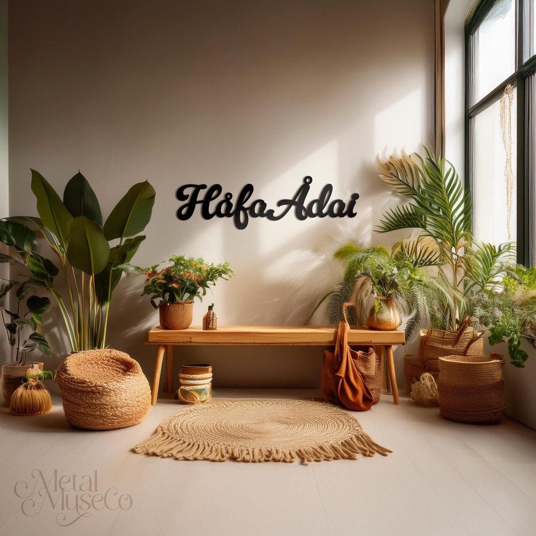 Hafa Adai Metal Sign | Chamorro Language | Pacific Island Wall Decor ...