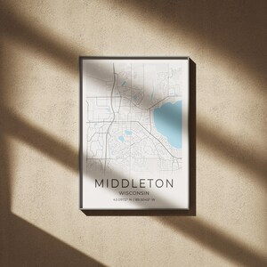 Middleton Map Wisconsin City Map Decor Minimalist Home Middleton Map ...