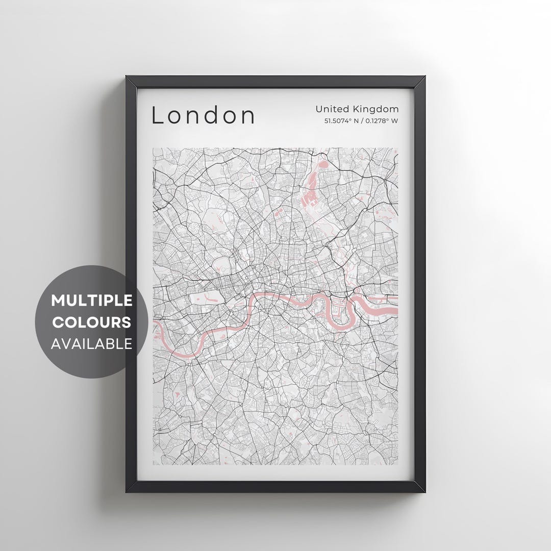 London City Map Print, Street Map Art, London Map Print, London Map ...