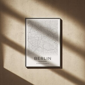 Berlin Map Print Minimalist City Map Wall Art, Germany Home Decor Print ...