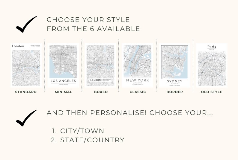 Custom City Map, Any Town, Any City, Personalized Map, Custom Map ...