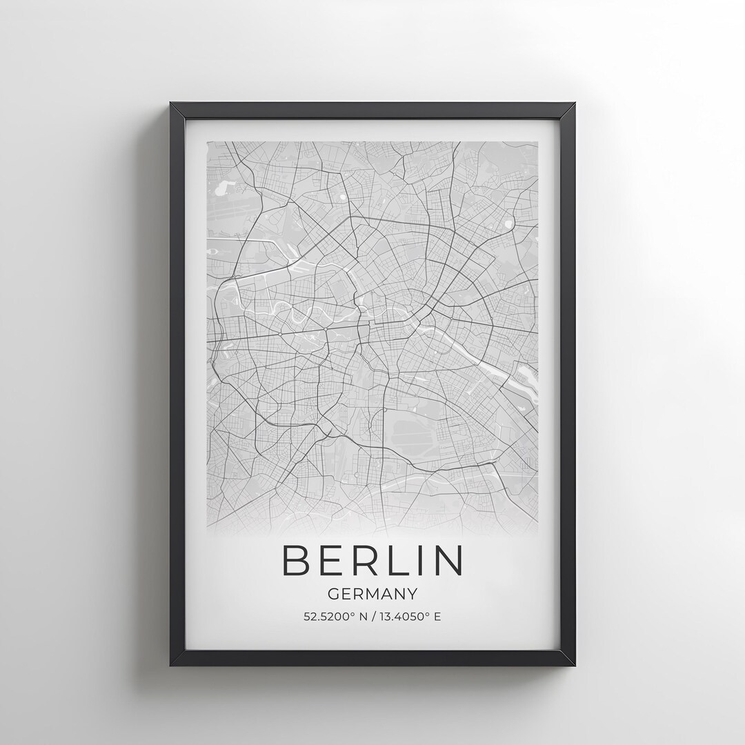 Berlin Map Print Minimalist City Map Wall Art, Germany Home Decor Print ...