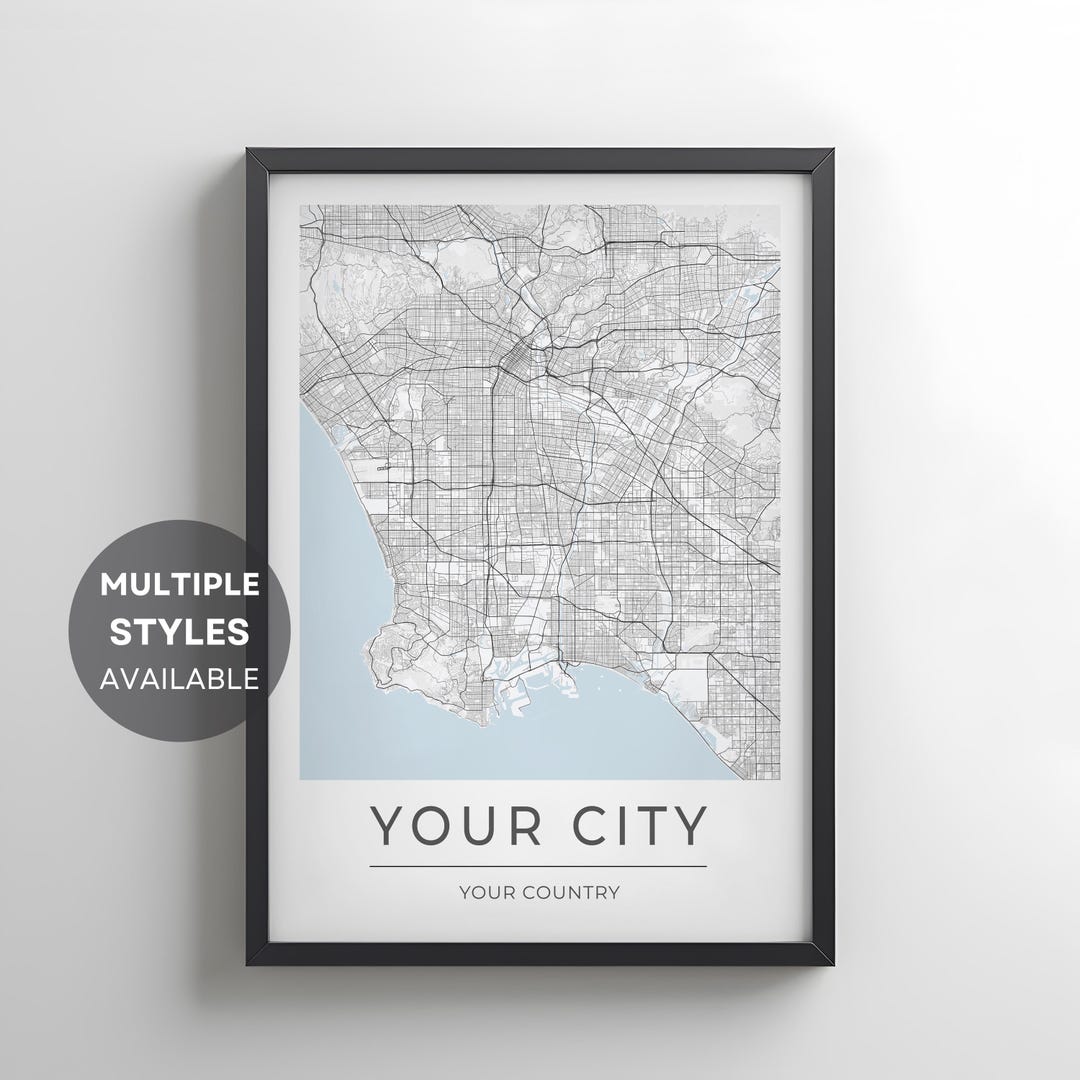 Custom City Map, Any Town, Any City, Personalized Map, Custom Map ...
