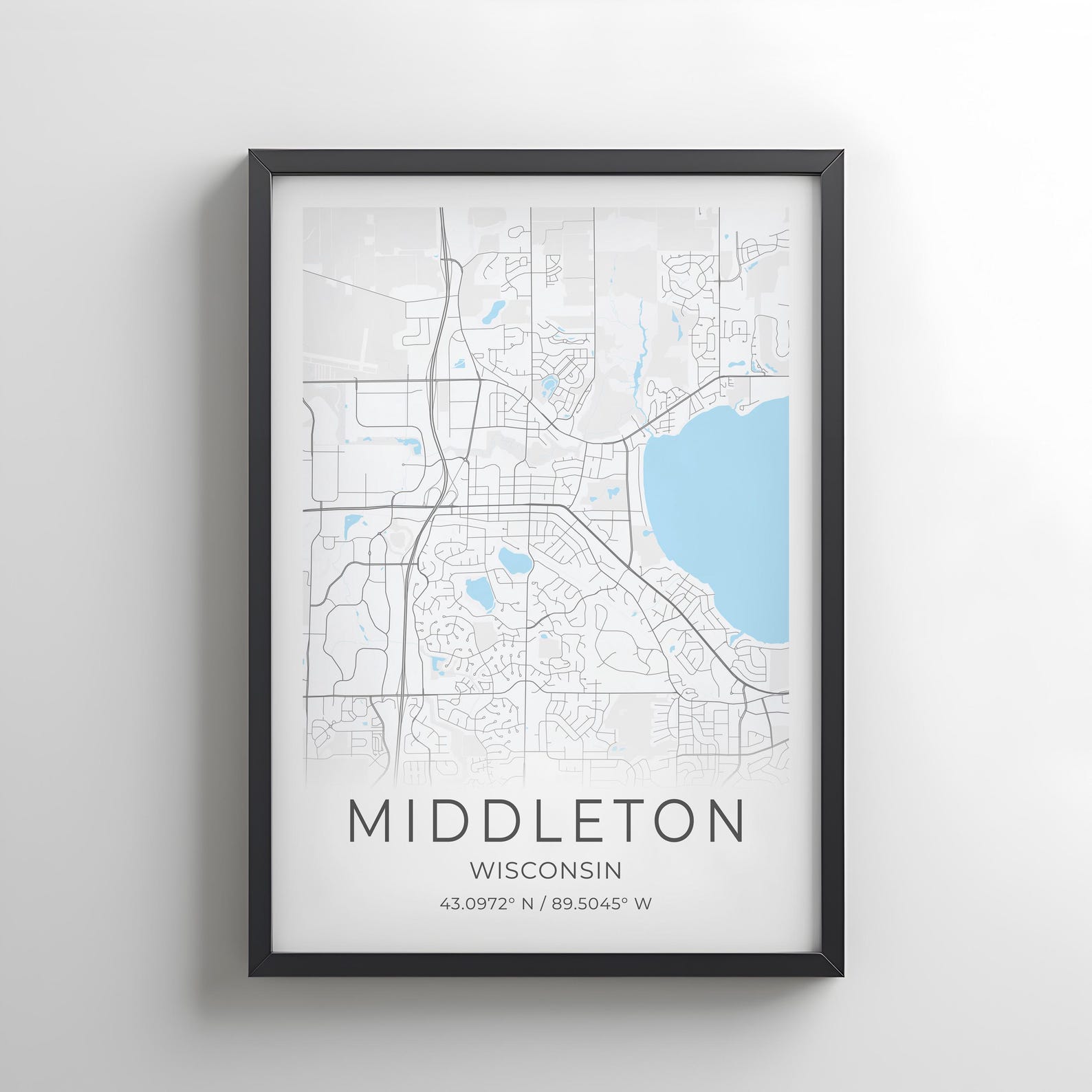 Middleton Map Wisconsin City Map Decor Minimalist Home Middleton Map ...