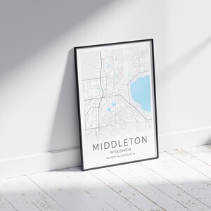 Middleton Map Wisconsin City Map Decor Minimalist Home Middleton Map ...