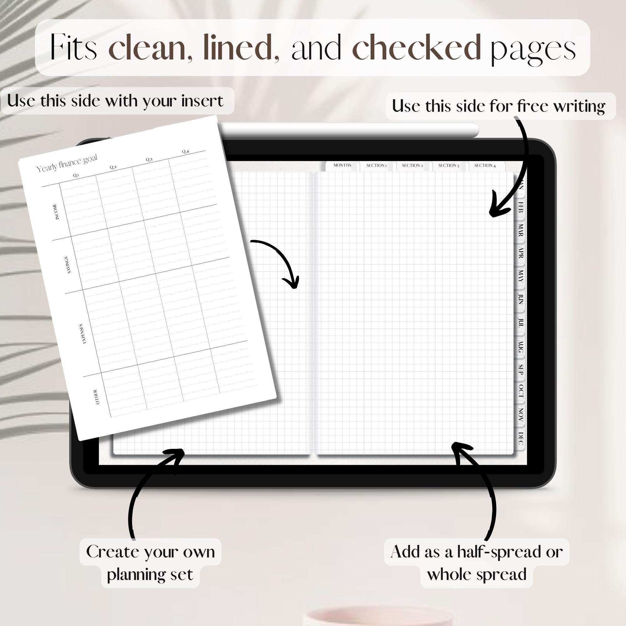 Finance Planner | PNG Digital + PDF Printable Planner Insert | Set - Etsy