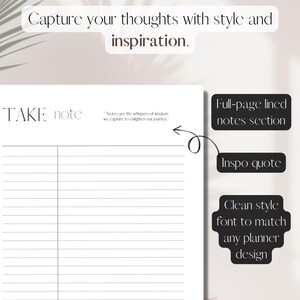 Take Note | PNG Digital + PDF Printable Planner Insert | Set - Etsy