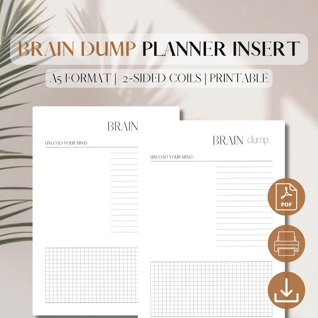Brain Dump Planner Insert | Idea Organizer | PDF Printable | Brainstorm ...