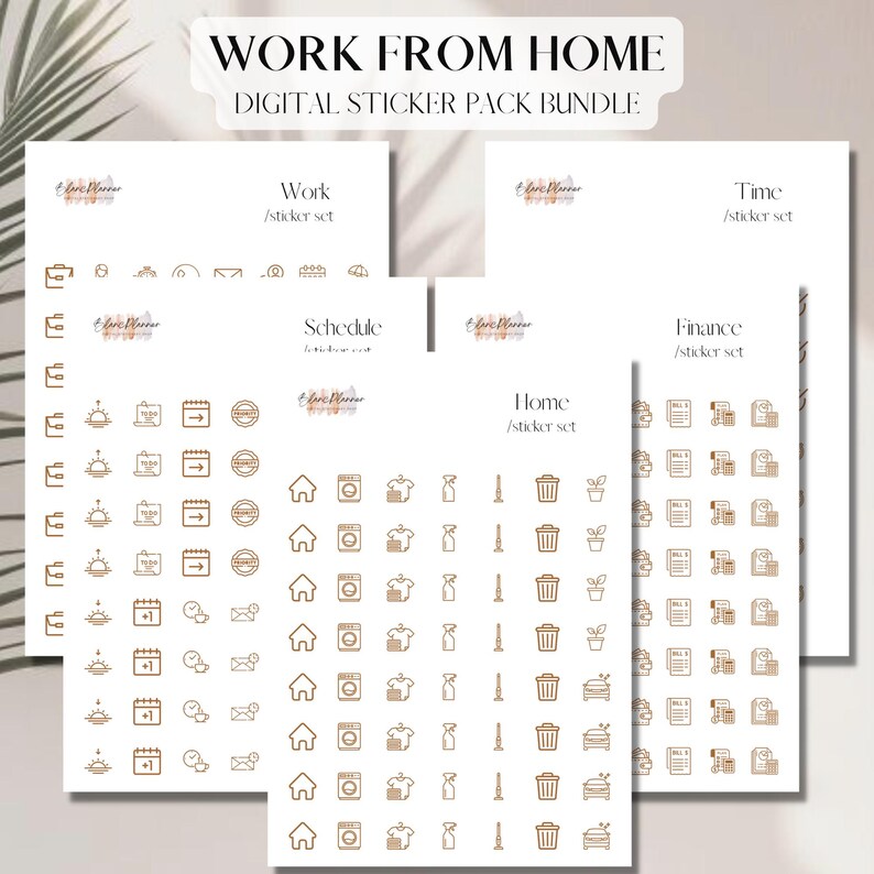 Work From Home Sticker Pack | Digital Stickers Set Bundle | Digital ...