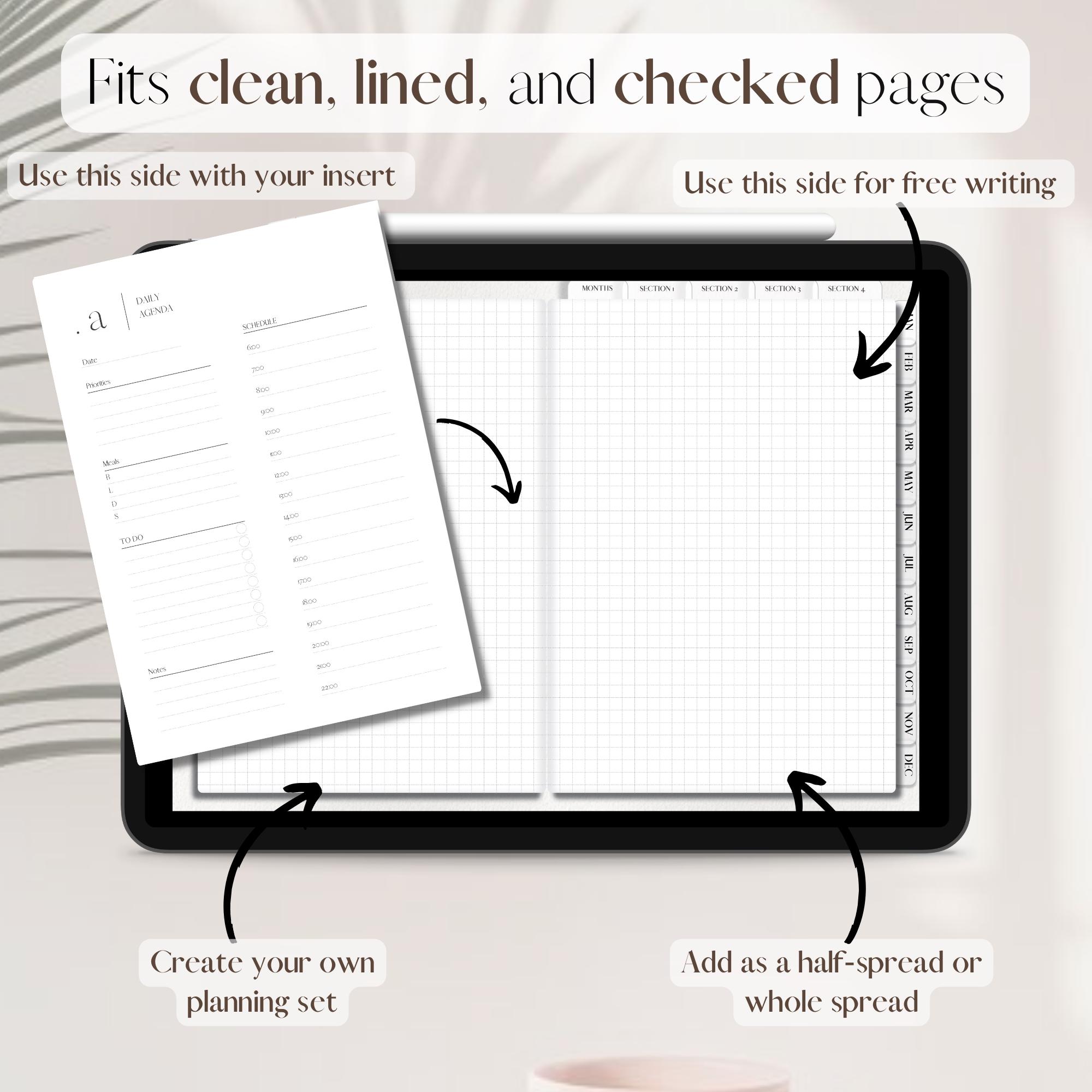Daily Agenda Scheduled UNDATED | PNG Digital + PDF Printable Planner ...