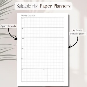 Horizontal Weekly Graph UNDATED | PNG Digital + PDF Printable Planner ...