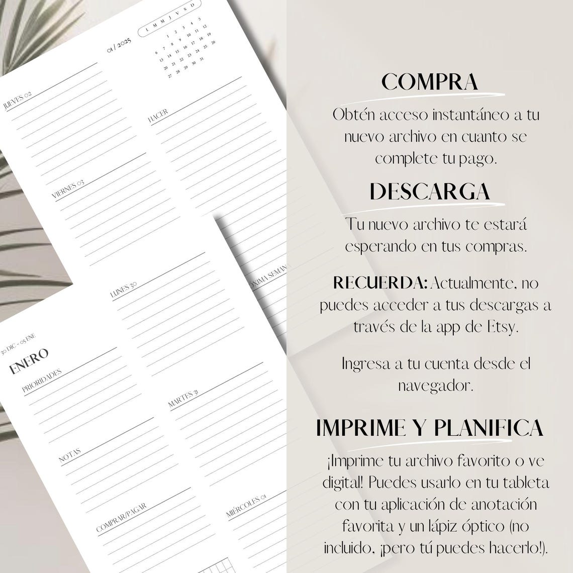 Agenda Semanal Horizontal 2025 En 2 Páginas | Insertable PDF Imprimible ...