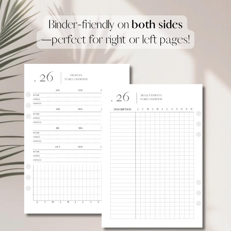2026 Finance Planner & Tracker Printable Insert | PDF Planner Refill ...
