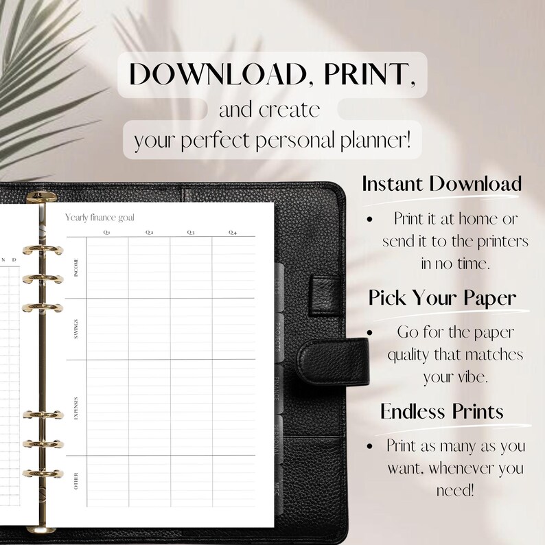 Finance Planner Insert | Budget Planner | Income Expense Log | Money ...