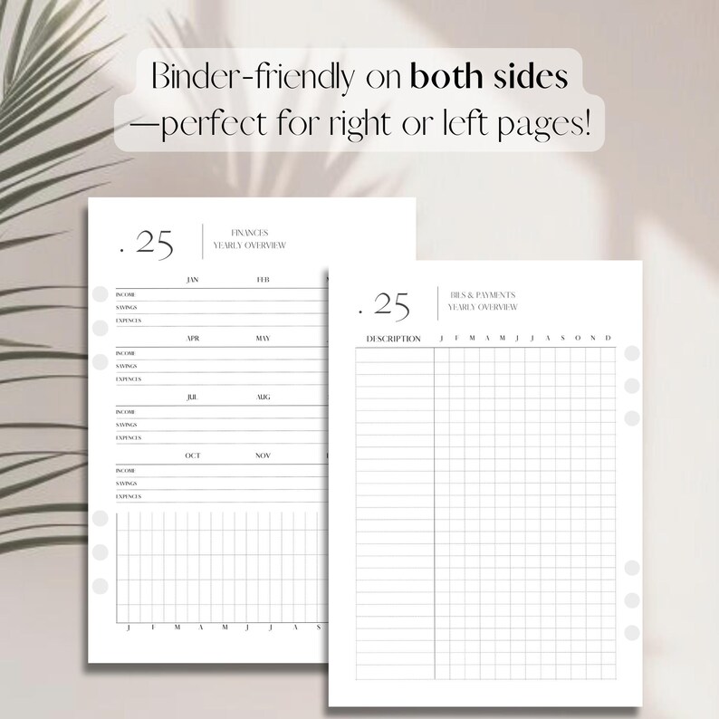 2025 Finance Planner & Tracker Printable Insert | PDF Planner Refill ...