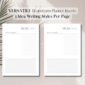 Brain Dump Planner Insert | Idea Organizer | PDF Printable | Brainstorm ...