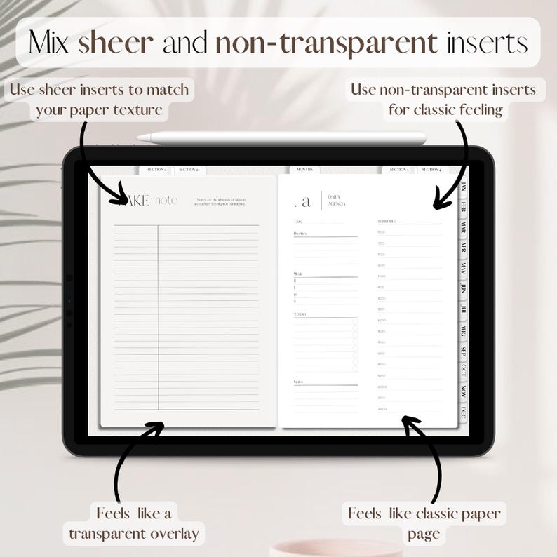 Daily Agenda Scheduled UNDATED | PNG Digital + PDF Printable Planner ...