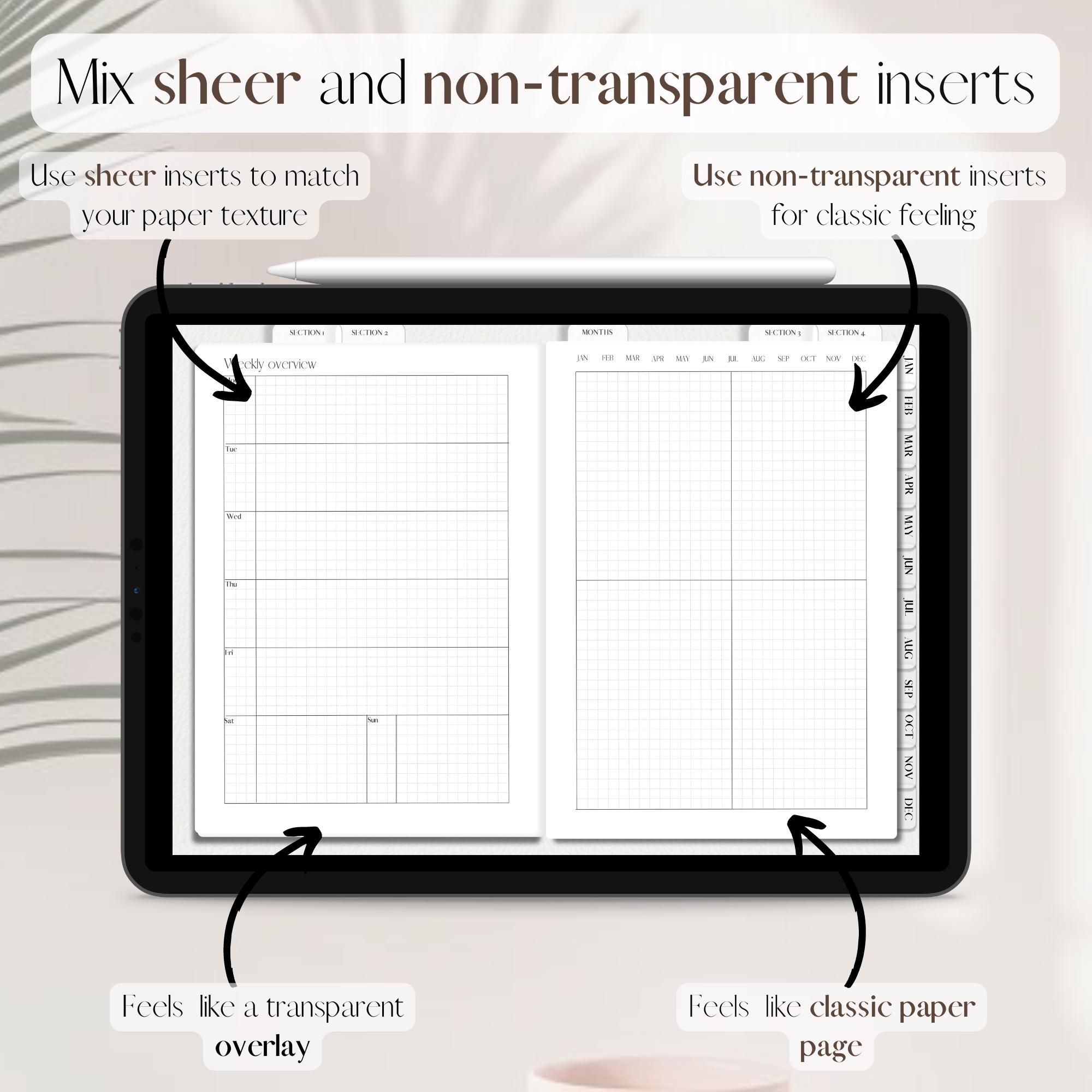 Horizontal Weekly Graph UNDATED | PNG Digital + PDF Printable Planner ...