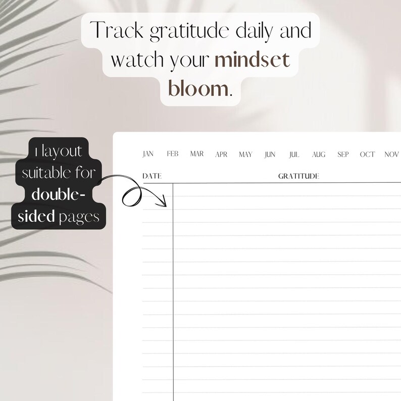 A Year of Gratitude | PNG Digital + PDF Printable Planner Insert | Set ...