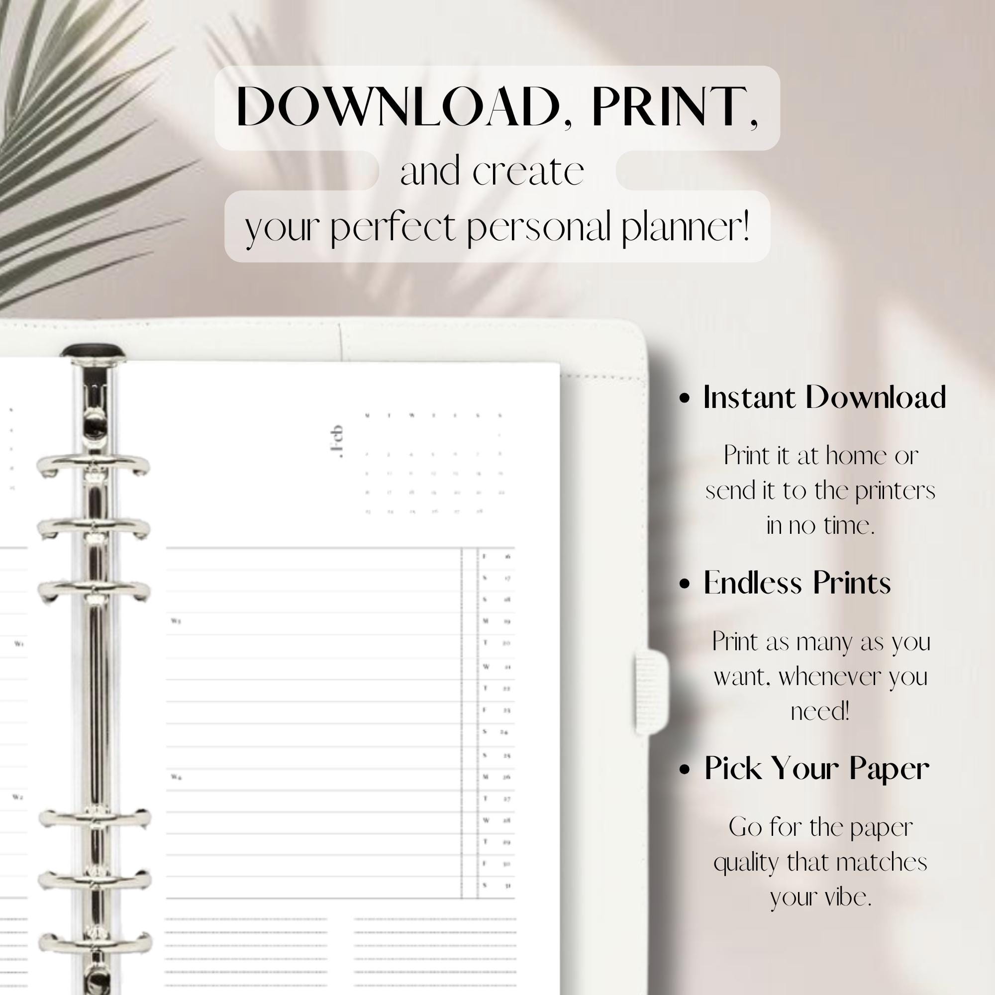 2026 Month on 2 Pages Multilanguage Planner Refills | Monthly PDF En ...