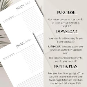 Brain Dump Planner Insert | Idea Organizer | PDF Printable | Brainstorm ...