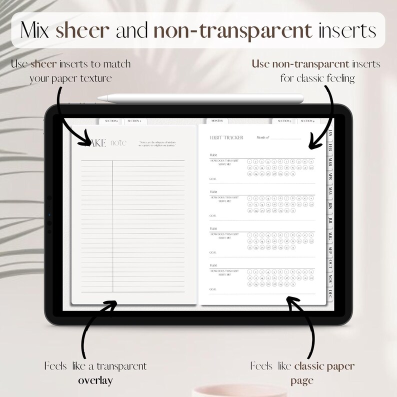 Habit Tracker UNDATED | PNG Digital + PDF Printable Planner Insert ...
