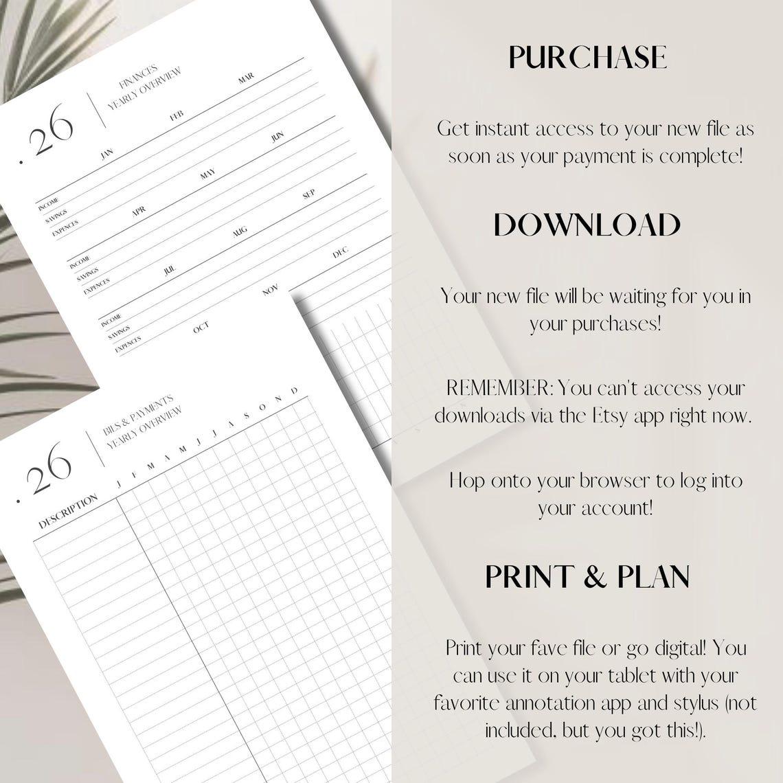 2026 Finance Planner & Tracker Printable Insert | PDF Planner Refill ...