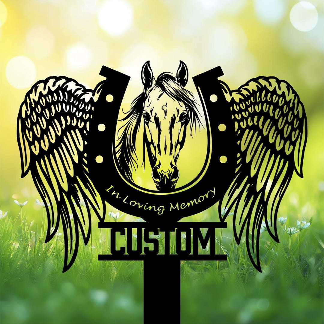 Personalized Horse Memorial Garden Stake, Horse Head Grave Marker, in ...