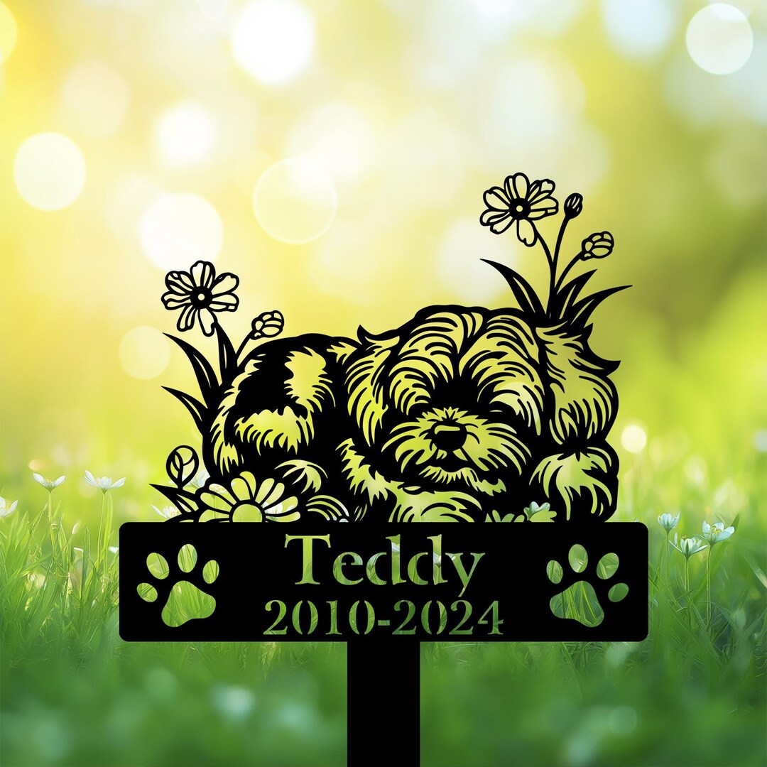 Personalized Havanese Memorial Garden Stakes, Havanese Sleeping on ...