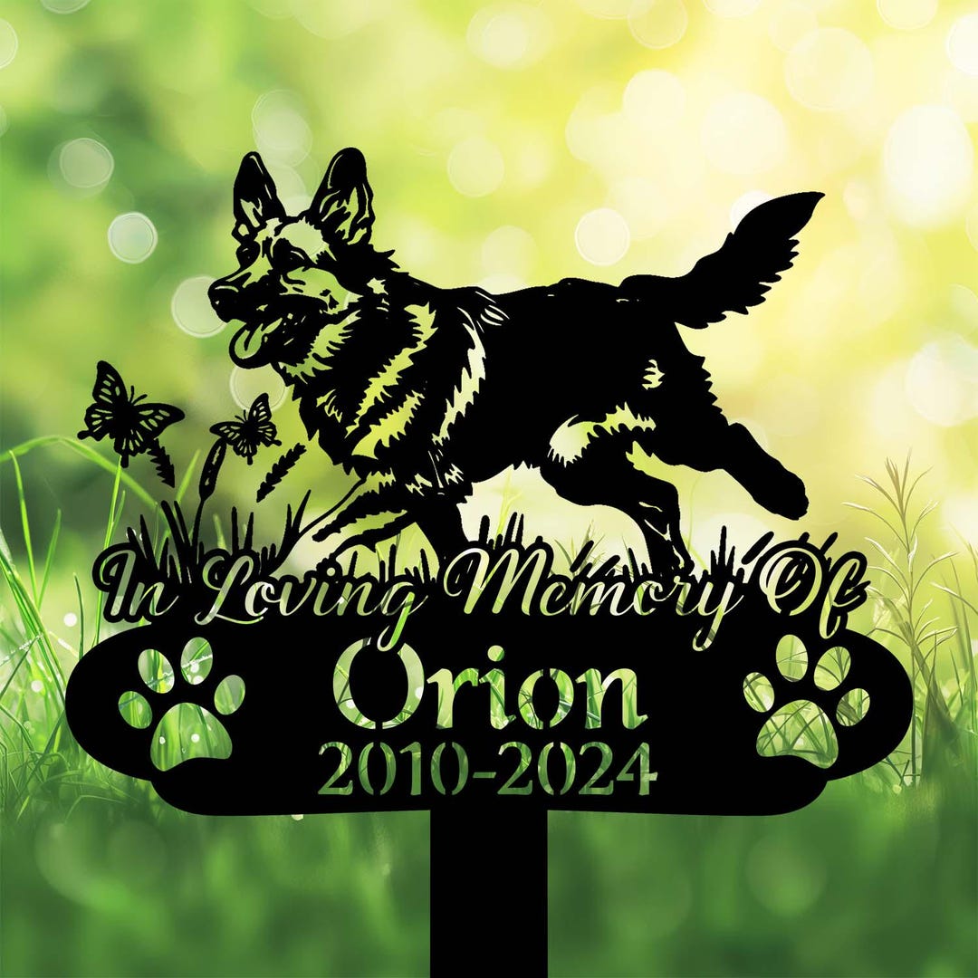 Personalized German Shepherd Memorial Garden Stakes, German Shepherd ...