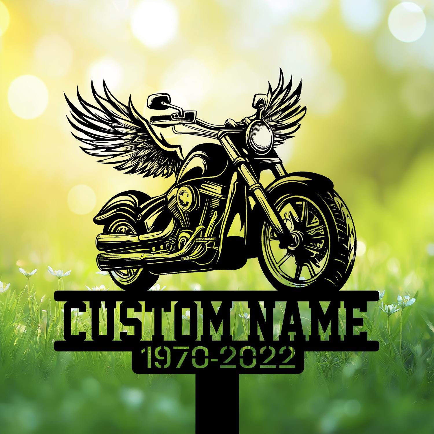 Personalized Chopper Motorcycle Memorial Garden Stakes, Chopper ...