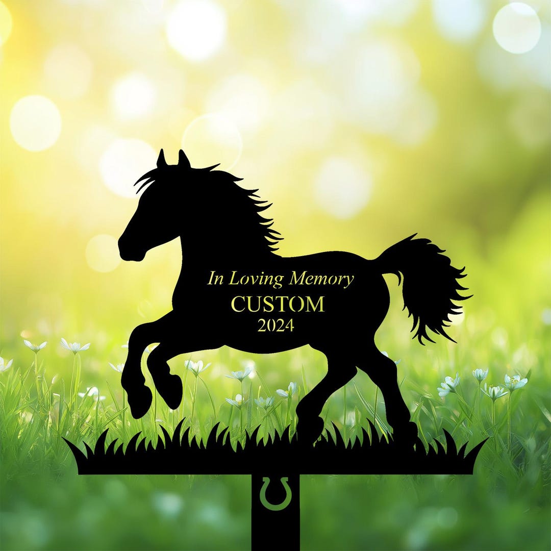 Personalized Pony Horse Memorial Garden Stake, Pony Horse Running Grave ...