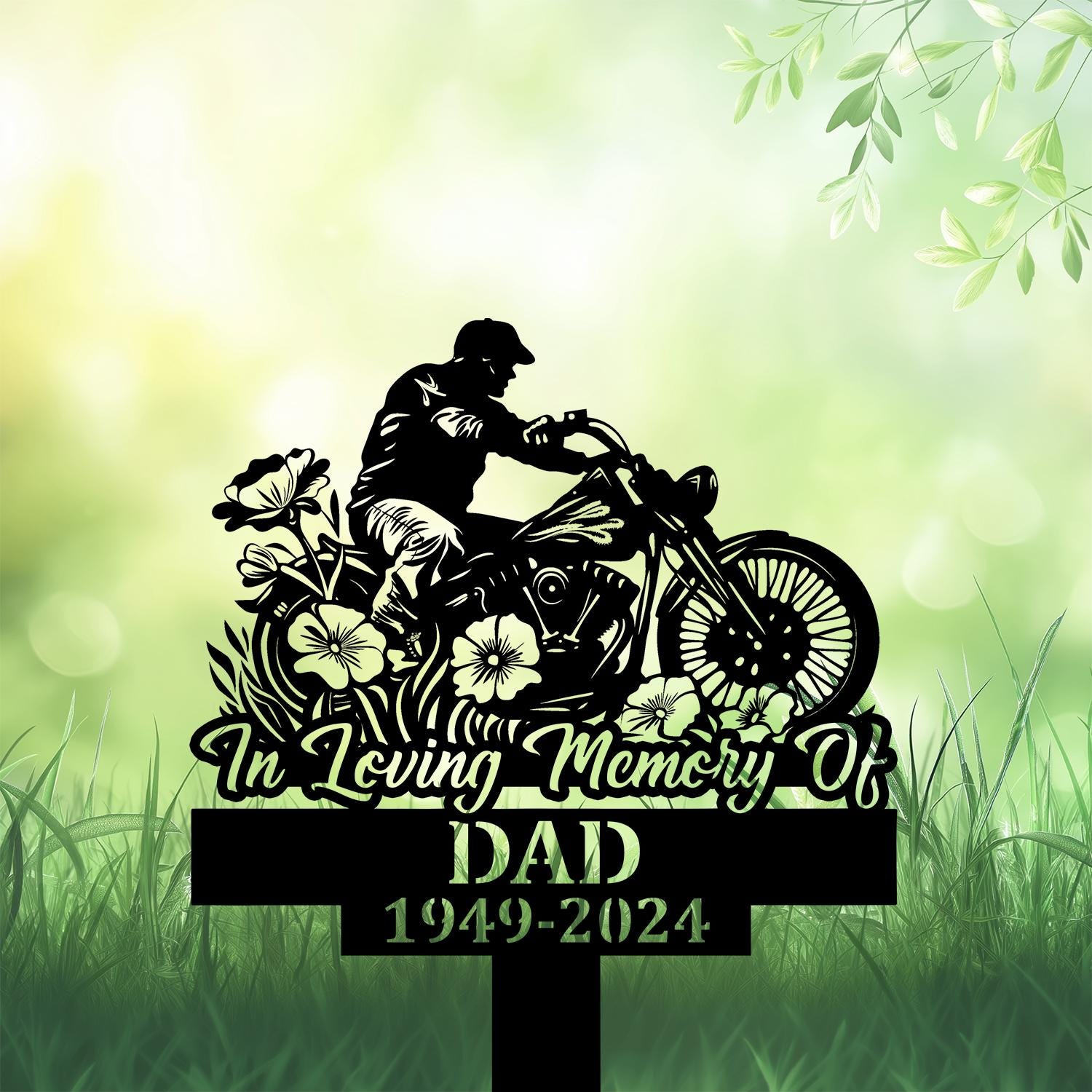 Personalized Chopper Motorcycle Memorial Garden Stakes, Chopper ...
