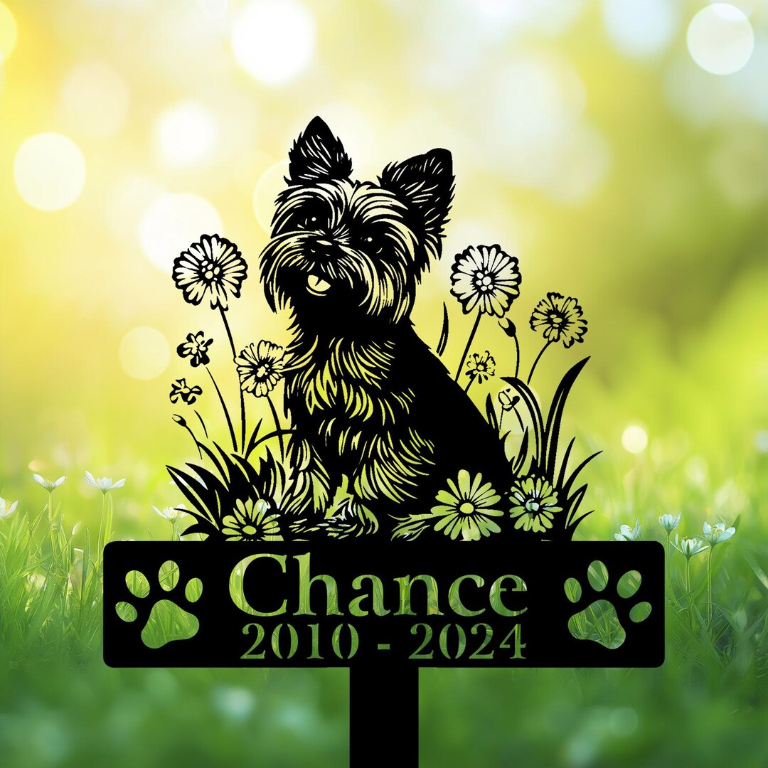 Personalized Yorkie Dog Memorial Garden Stakes, Yorkshire Terrier ...