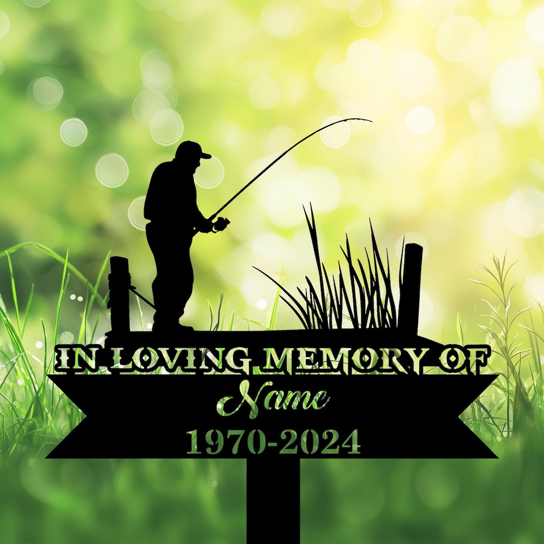 Personalized Fisher Dock Fishing Memorial Garden Stakes, in Love Memory ...